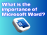 What is the importance of Microsoft Word?